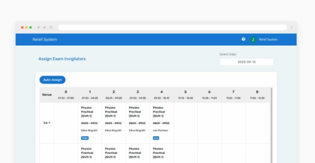 Roster: Relief Teacher Planning & Exam Invigilation Scheduling