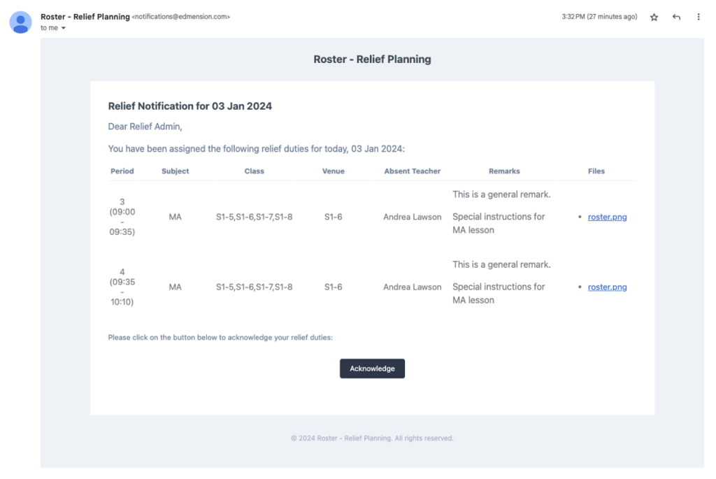 Daily Notifications & Acknowledgements: Keep All in the Loop